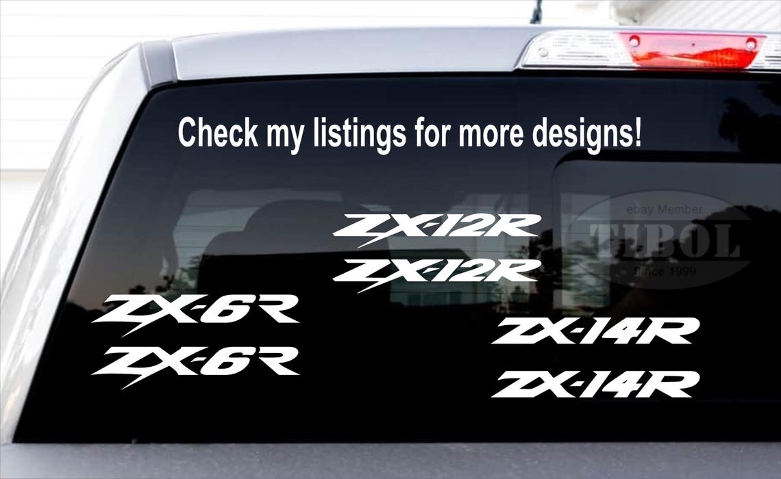 Kawasaki ZX-6R Decals Kawasaki Ninja ZX-6R Stickers (1 Set) Helmet ...