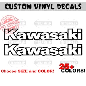 X2 Kawasaki Decals Outlined (1 Set) Kawasaki Stickers Dirt Bike Helmet ...