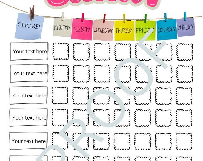 Editable and Printable Chore Chart - Etsy