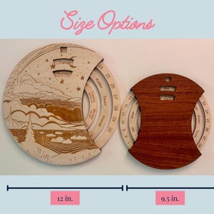 Perpetual Hebrew Calendar With Lunar Scene | Handcrafted Modern Jewish ...