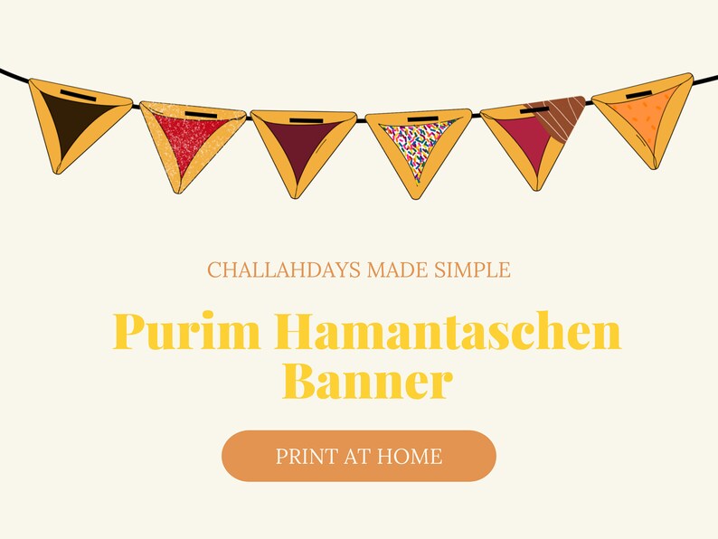 Printable Purim Hamantaschen Banner | Purim Holiday Decor | Jewish ...