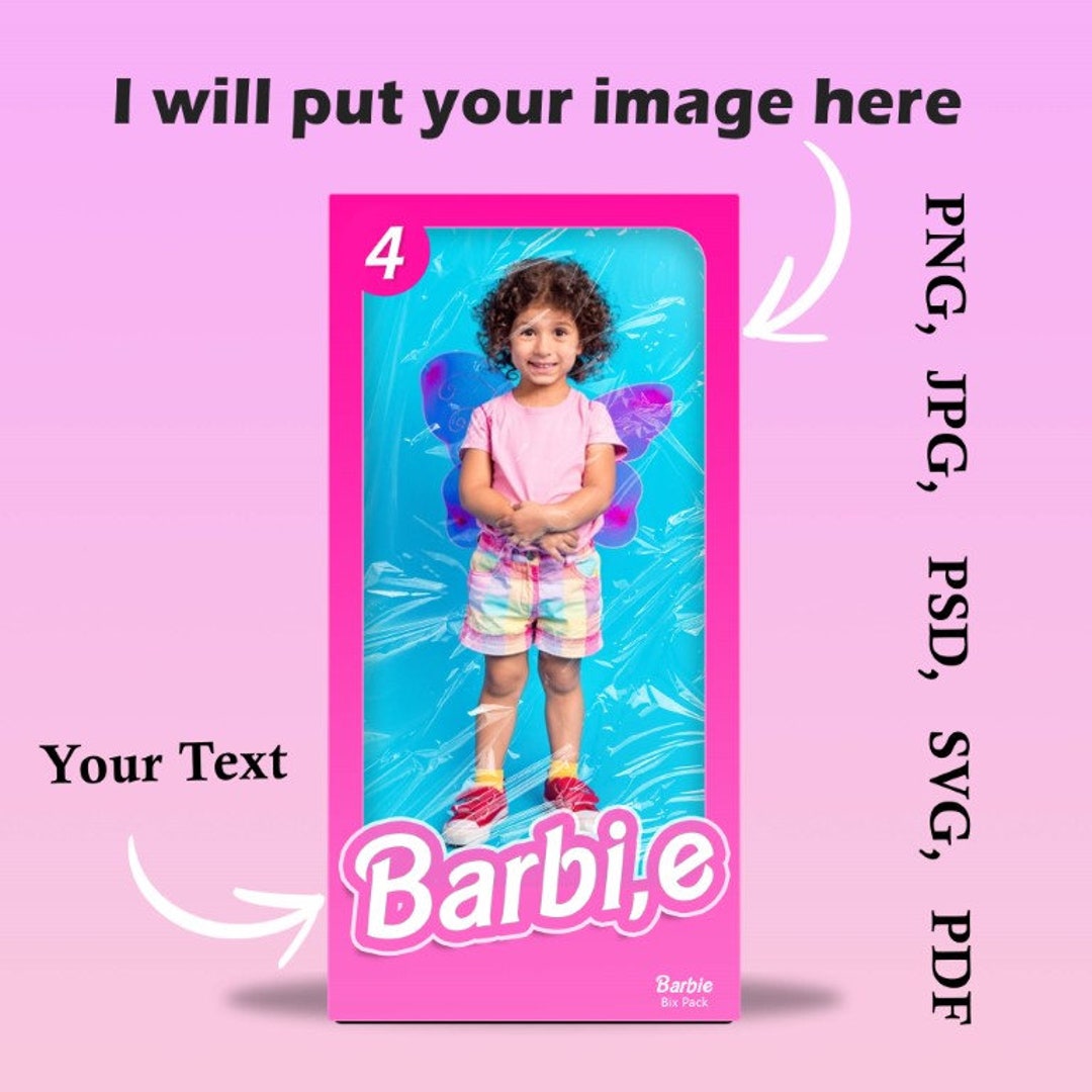 Doll Box Frame I Will Add Your Image Barbie Digital Backdrop, Doll Box ...