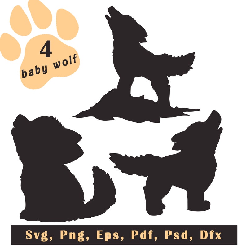 Cute Baby Wolf SVG, Cute Wolf Svg, Cute Baby Wolf Clipart, Cute Wolf ...