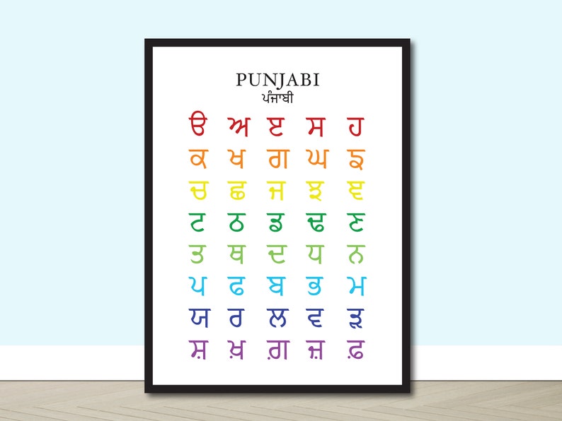 Rainbow Gurmukhi Alphabet, Sikh, Punjabi, Playroom Decor, Printable ...