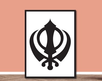 Blue Khanda Poster, Khanda Symbol, Sikhi, Punjabi Art, Sikh, Room Decor ...