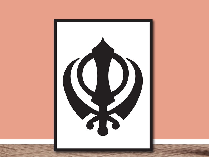 Black Khanda Poster, Khanda Symbol, Sikhi, Punjabi Art, Sikh, Room ...