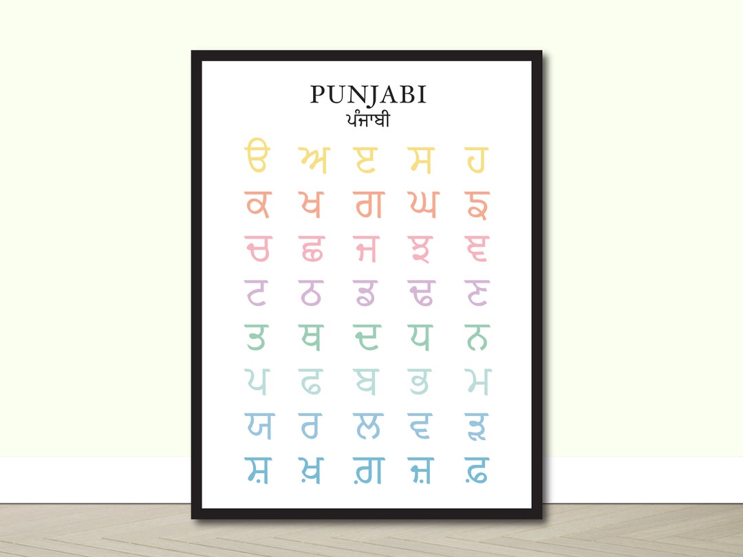 Colorful Gurmukhi Alphabet, Sikh, Punjabi, Playroom Decor, Printable ...