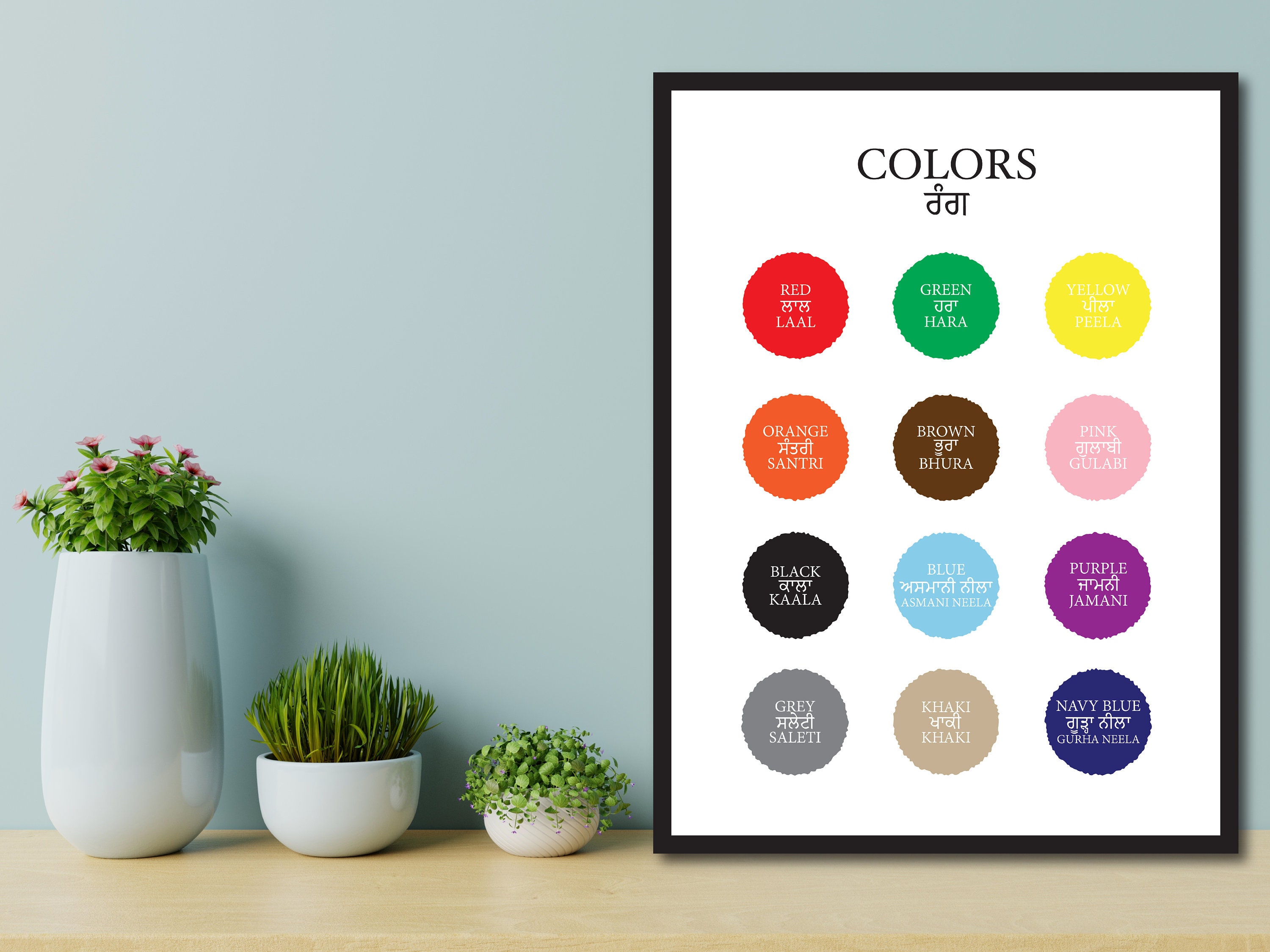 Colors in Punjabi, Rang, Sikh, Playroom Decor, Gurmukhi, Punjabi Colors ...