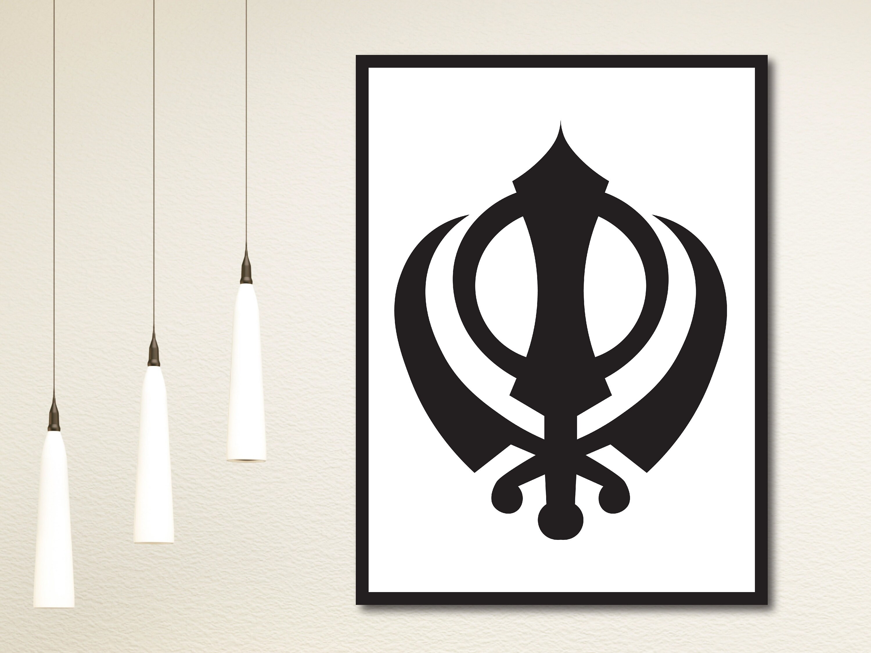 Black Khanda Poster, Khanda Symbol, Sikhi, Punjabi Art, Sikh, Room ...