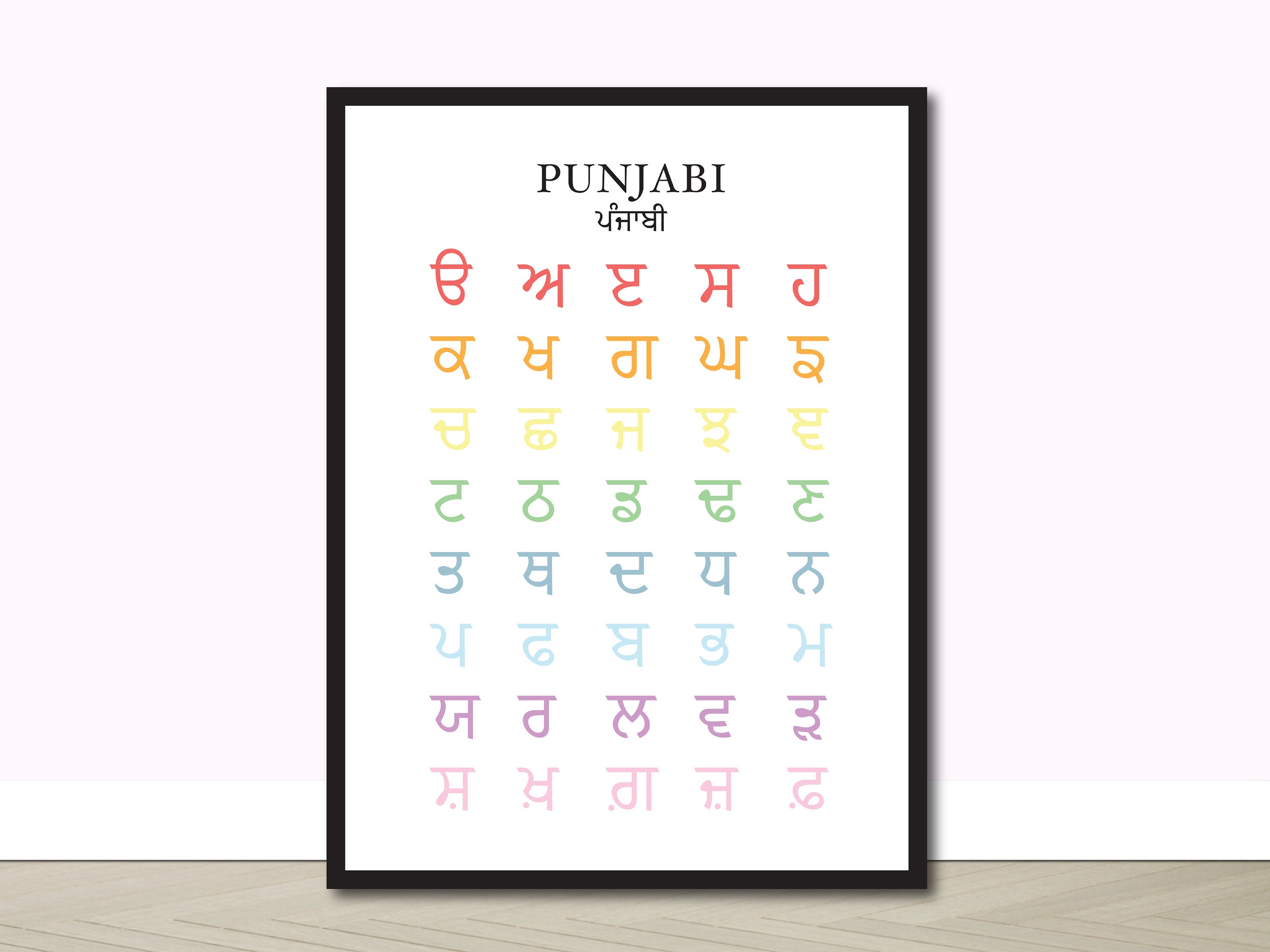 Pastel Gurmukhi Alphabet, Sikh, Punjabi, Playroom Decor, Printable ...