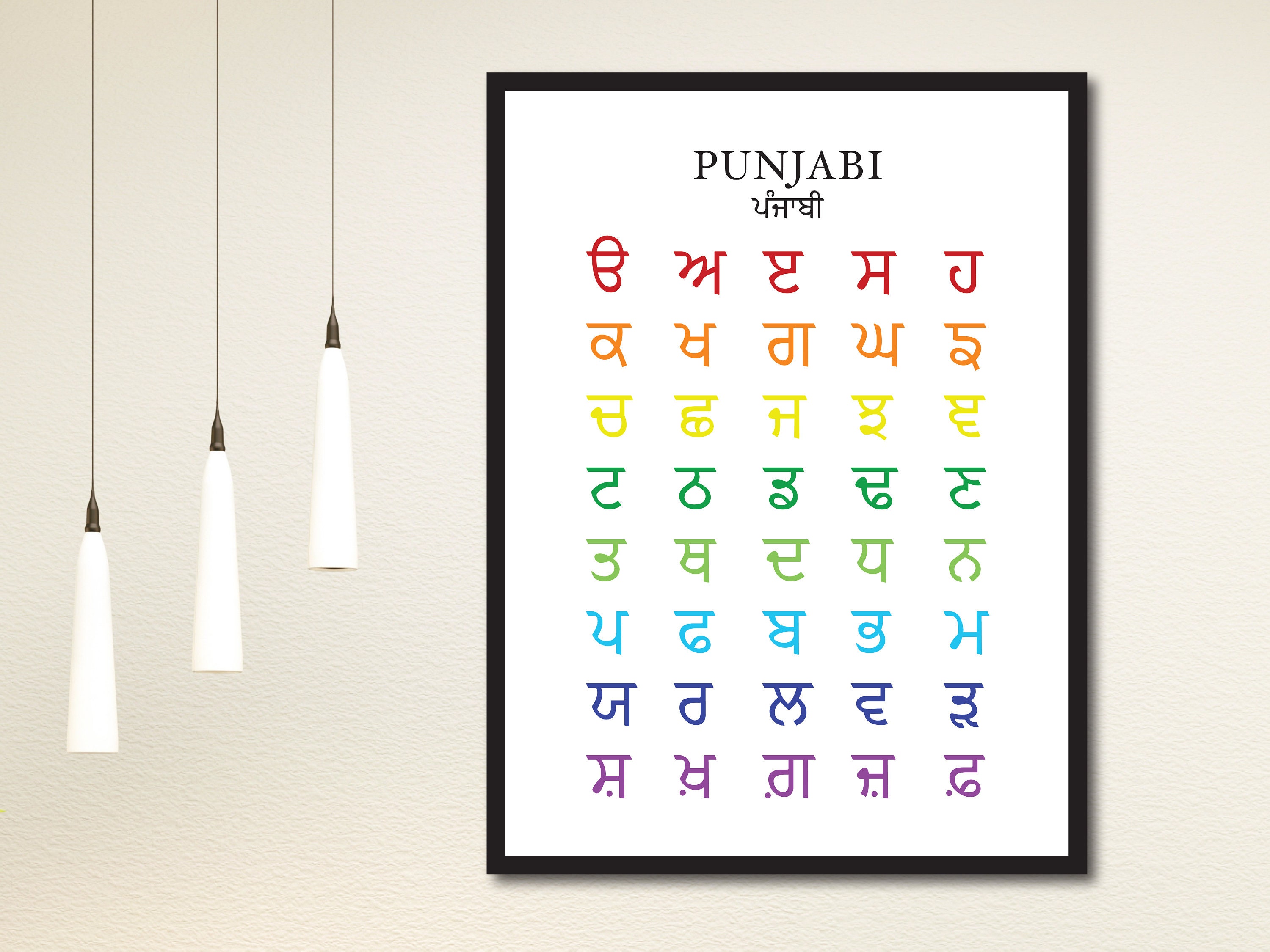 Rainbow Gurmukhi Alphabet, Sikh, Punjabi, Playroom Decor, Printable ...