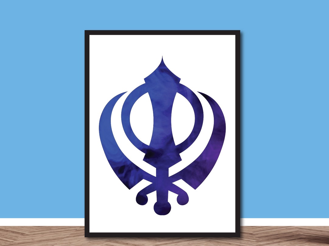 Blue Khanda Poster, Khanda Symbol, Sikhi, Punjabi Art, Sikh, Room Decor ...