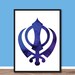 Blue Khanda Poster, Khanda Symbol, Sikhi, Punjabi Art, Sikh, Room Decor ...