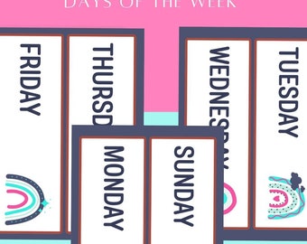 Honey Bee Days of the Week blue Background Watercolor - Etsy