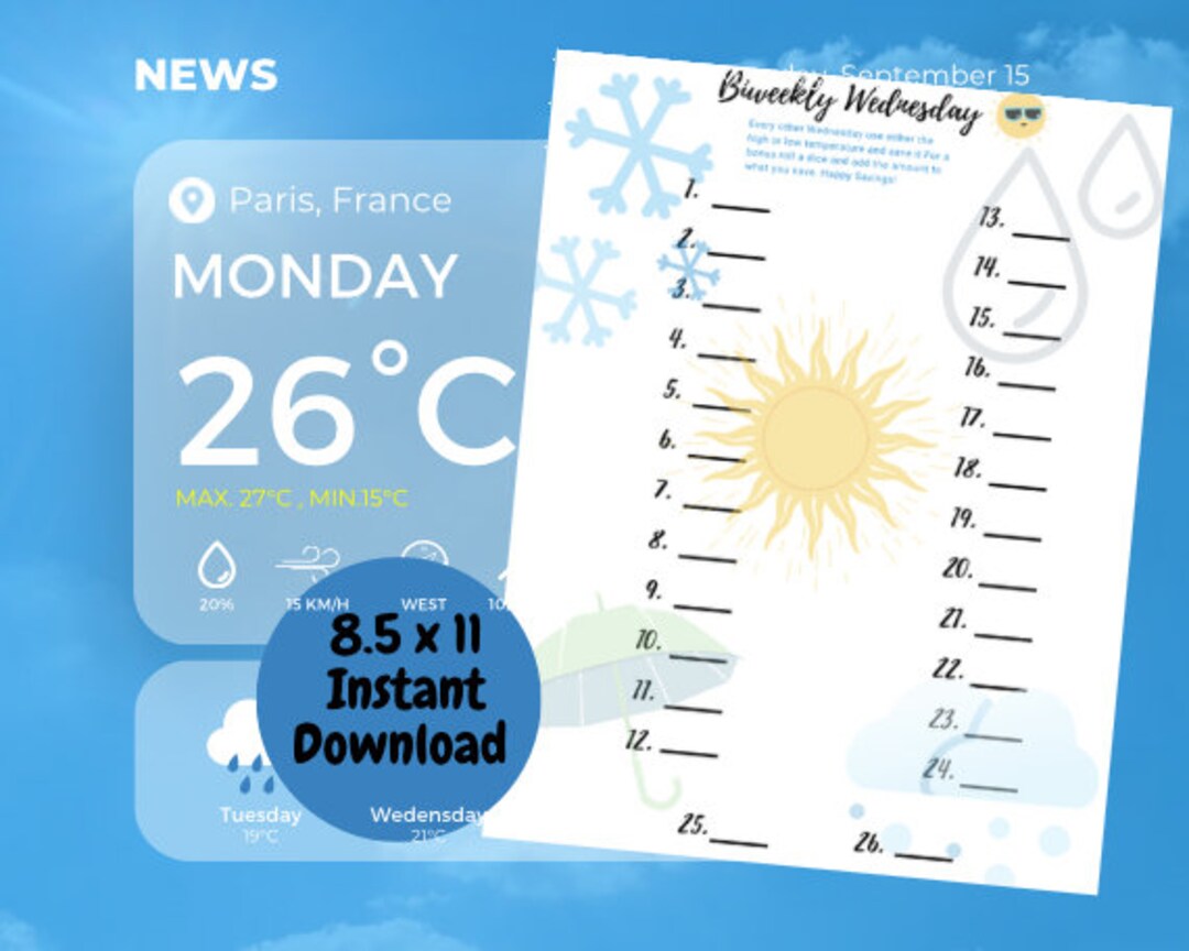 Weather Savings Challenge - Etsy