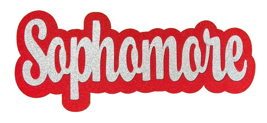 Glitter "sophomore" Homecoming Mum Prom Graduation Cut Out Tag Topper ...