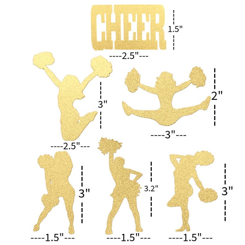 24 Glitter Cheerleader Cutouts- Various Themes and Colors - Etsy