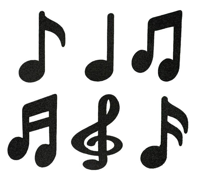 24 Pc Musical Note Band Glitter Cut-outs for Confetti, Scatter, Banner ...
