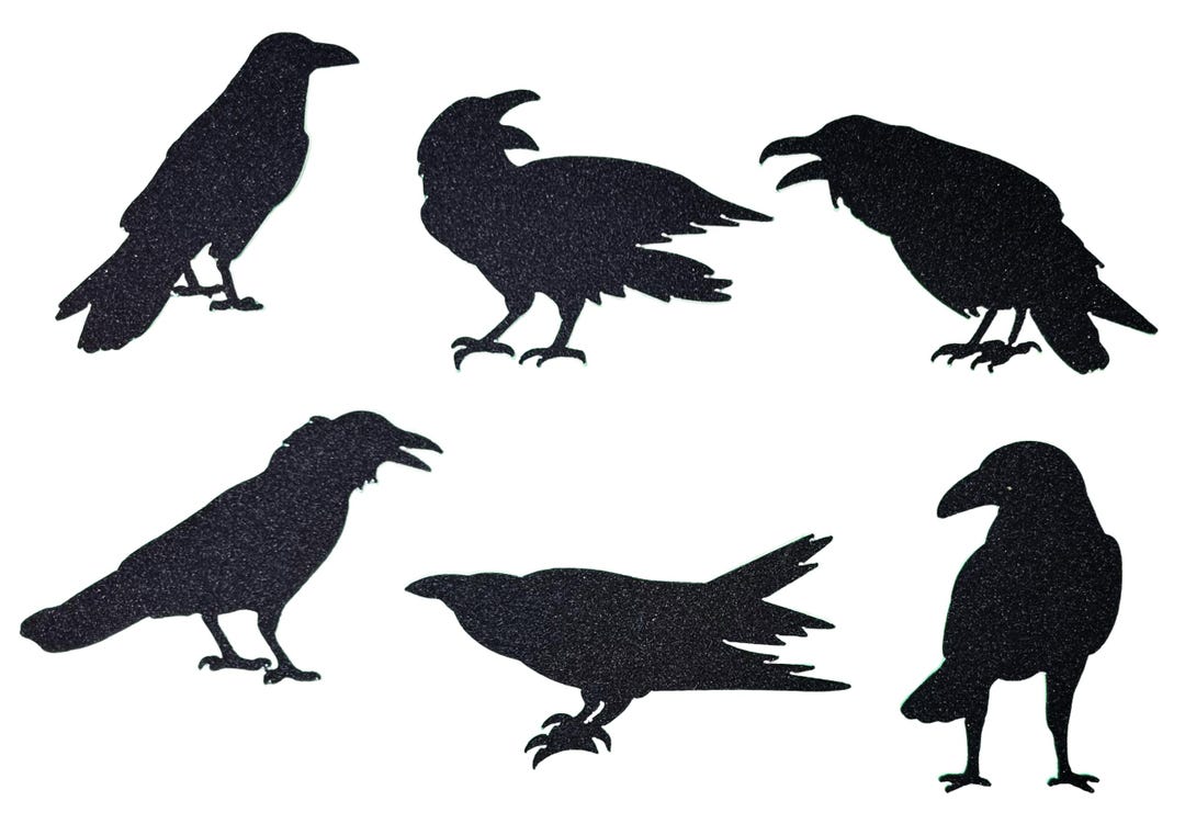 24 Glitter Raven/ Crow Cutouts for Halloween Crafts - Etsy