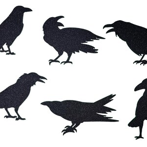 24 Glitter Raven/ Crow Cutouts for Halloween Crafts - Etsy