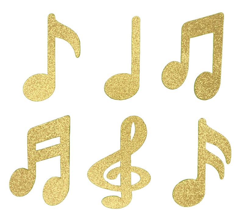 24 Pc Musical Note Band Glitter Cut-outs for Confetti, Scatter, Banner ...