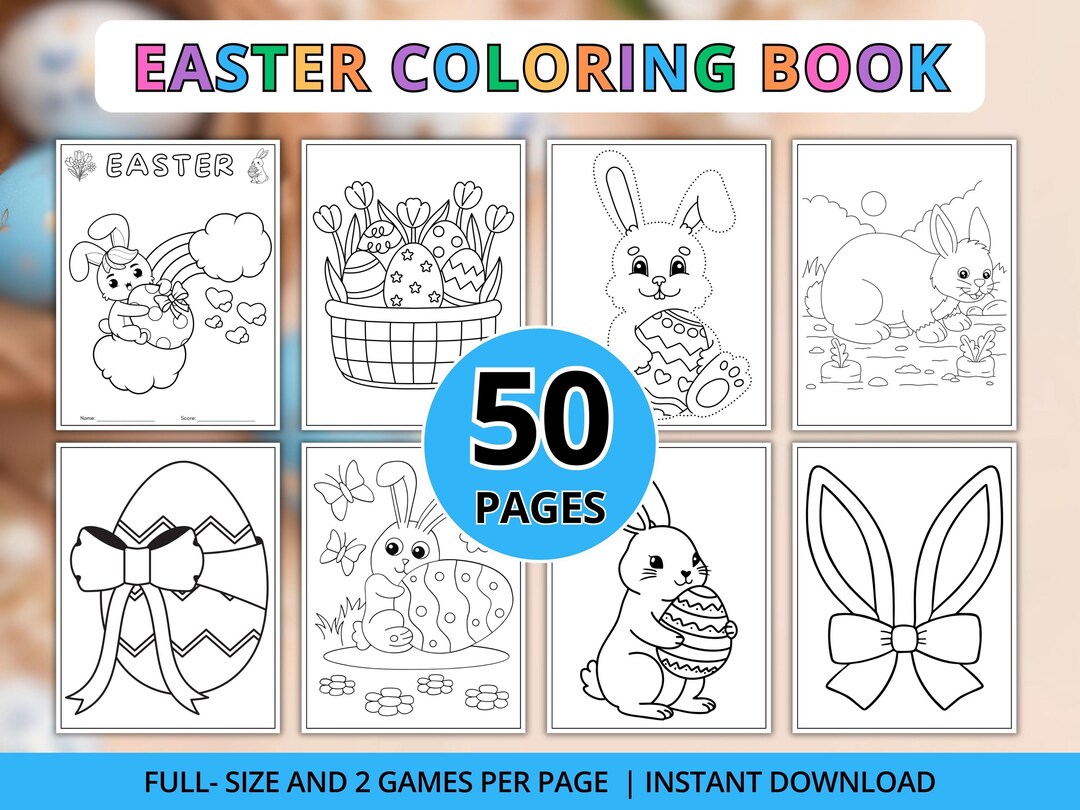 Easter Coloring Pages for Kids, 50 Printable Easter Activity Sheets ...