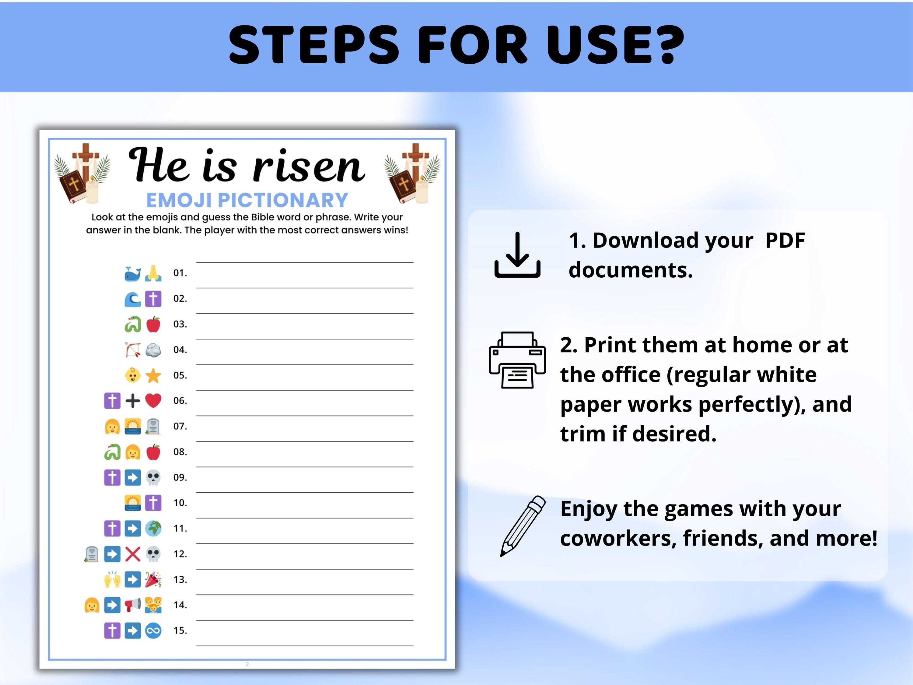 He is Risen Games Bundle, Christian Easter Printable, Bible Trivia ...