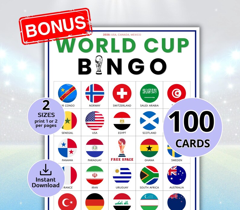 2026 Football Sweepstake Kit, Soccer Pool Game, Printable World Cup ...