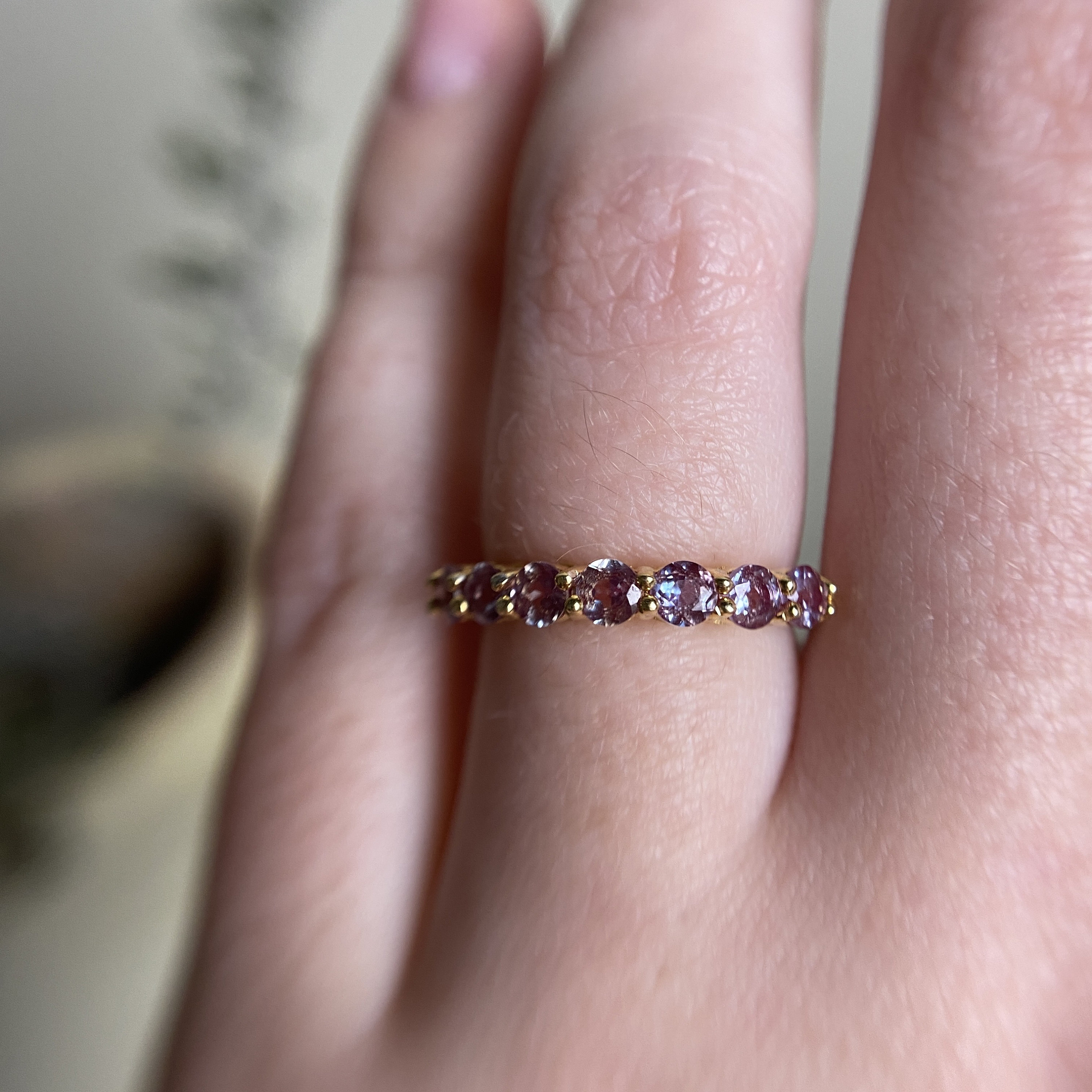 Alexandrite Half Eternity Ring // 3mm Round Cut // Genuine Lab ...