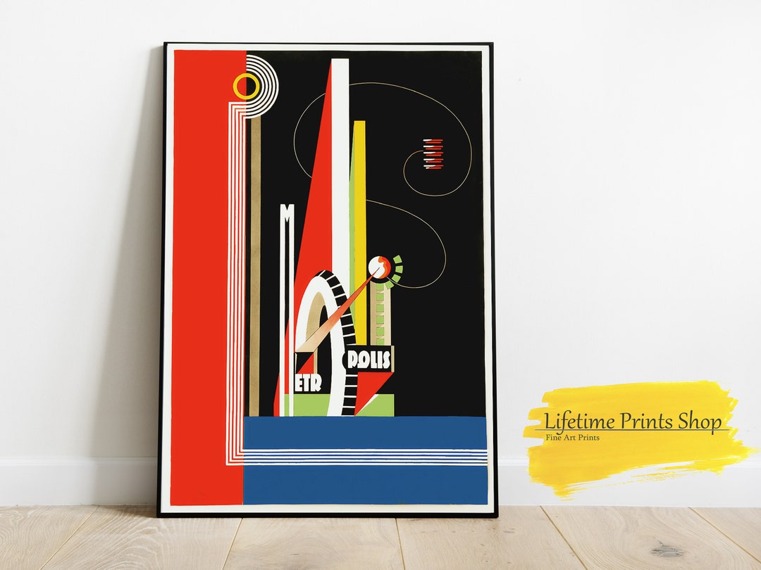 Metropolis Movie Poster Milos Babic Wall Art Posters, Art Deco, Machine ...