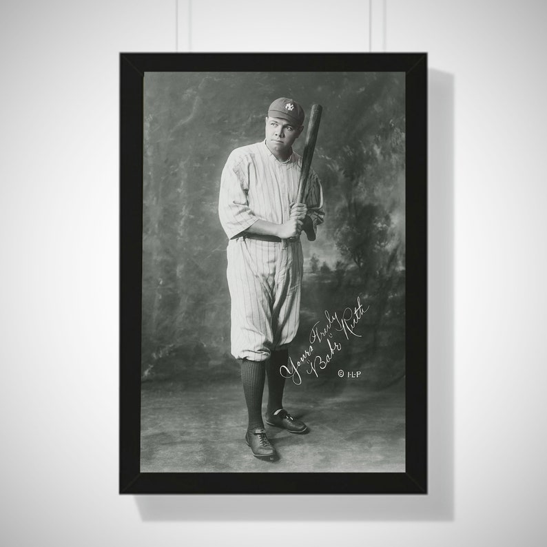 Vintage Babe Ruth Wall Art Poster Baseball Legend Sports Decor, Vintage ...