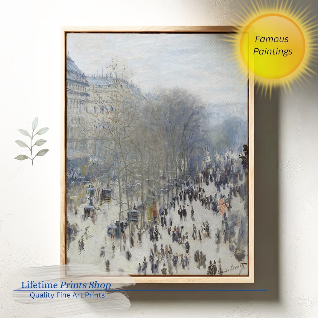 Claude Monet Impressionist Paris Street Scene Wall Art - Boulevard Des ...