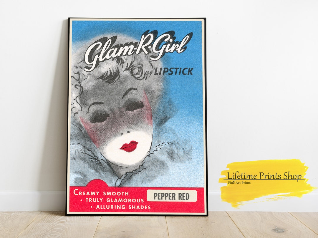 Glam R Girl Lipstick Ad Poster, Wall Art Posters ,,girls Room, Make Up ...