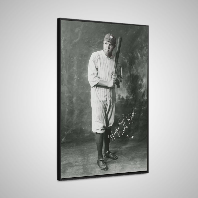 Vintage Babe Ruth Wall Art Poster Baseball Legend Sports Decor, Vintage ...