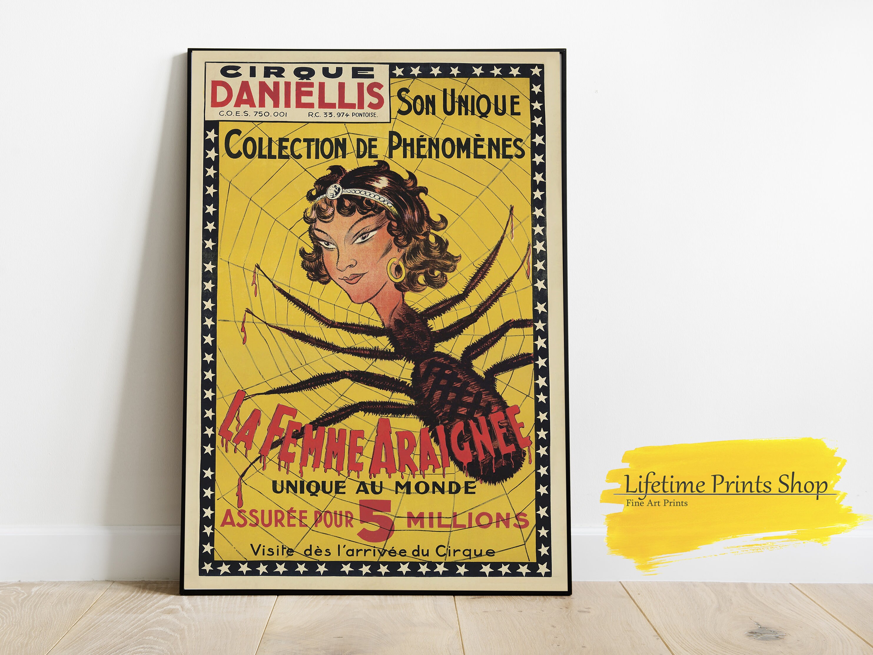 Spider Women Circus Sideshow Poster, French Poster Paris, Wall Art ...