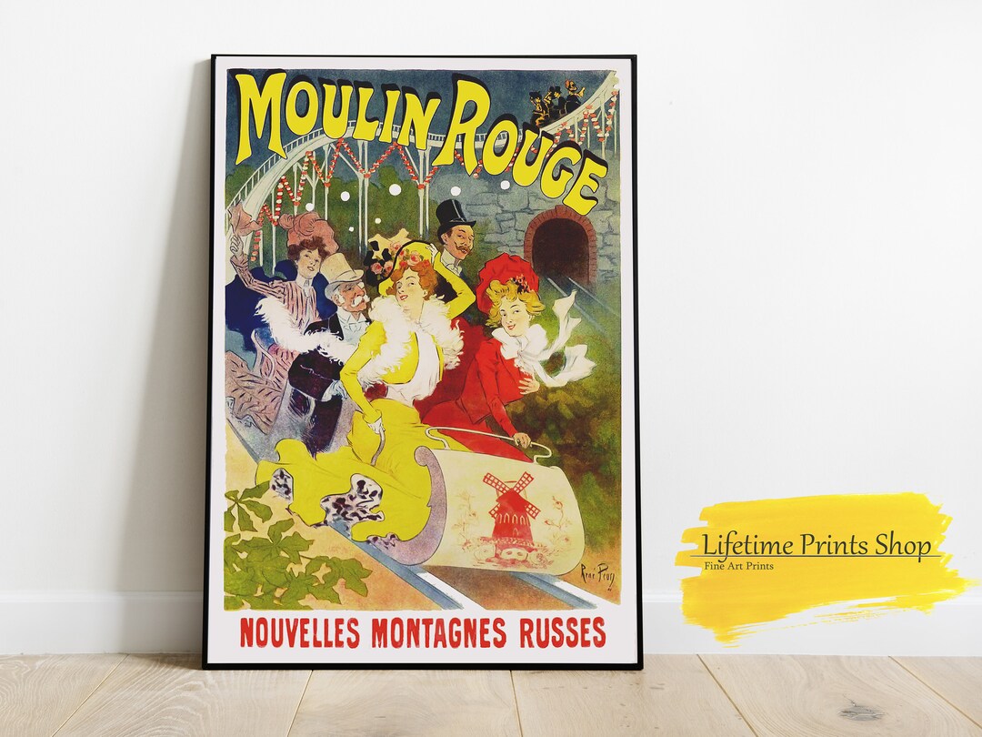 Moulin Rouge New Roller Coaster French Advertising Poster, Vintage ...