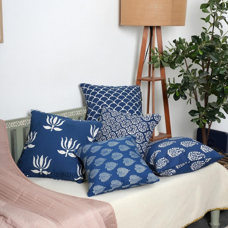 Hand Block Cushion Pillow - Etsy