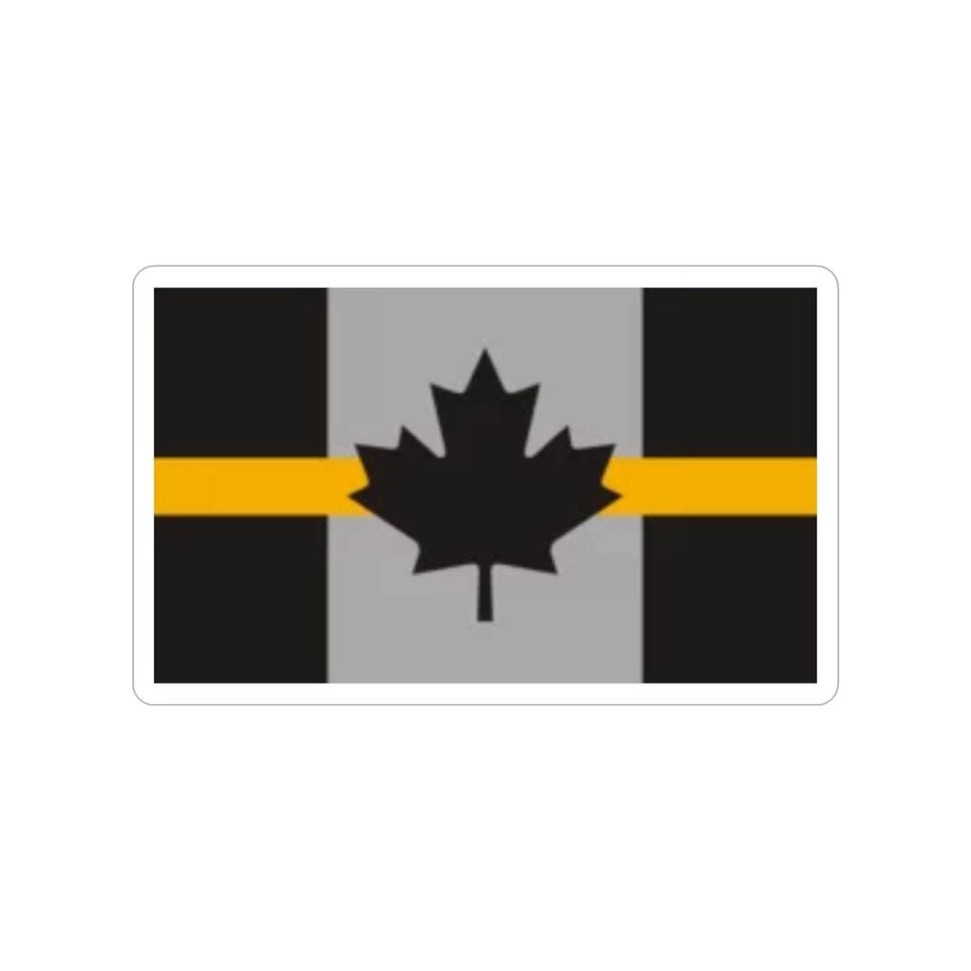 Thin Gold Line Canadian Flag Sticker, Gift for Dispatchers, Police ...