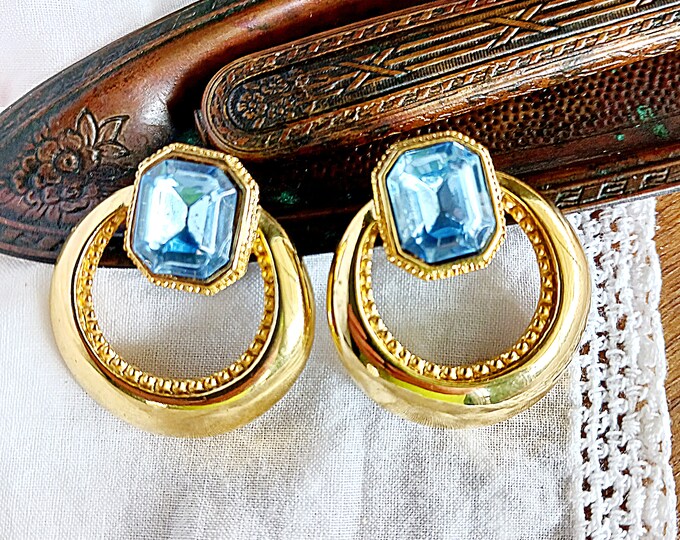 Vintage 60s Light Blue Rhinestone Necklace - Etsy