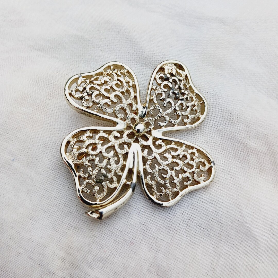 Large Filigree Flower Brooch Vintage Sarah Coventry Gold Tone Pin ...