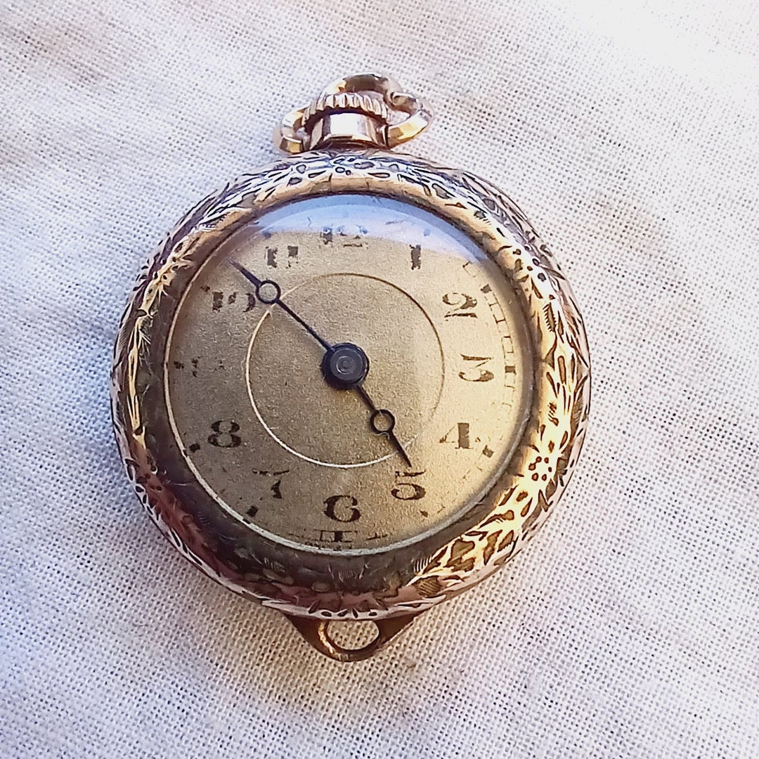 Antique Ladies Pocket Watch Wadsworth Rambler Rolled Gold Timepiece ...