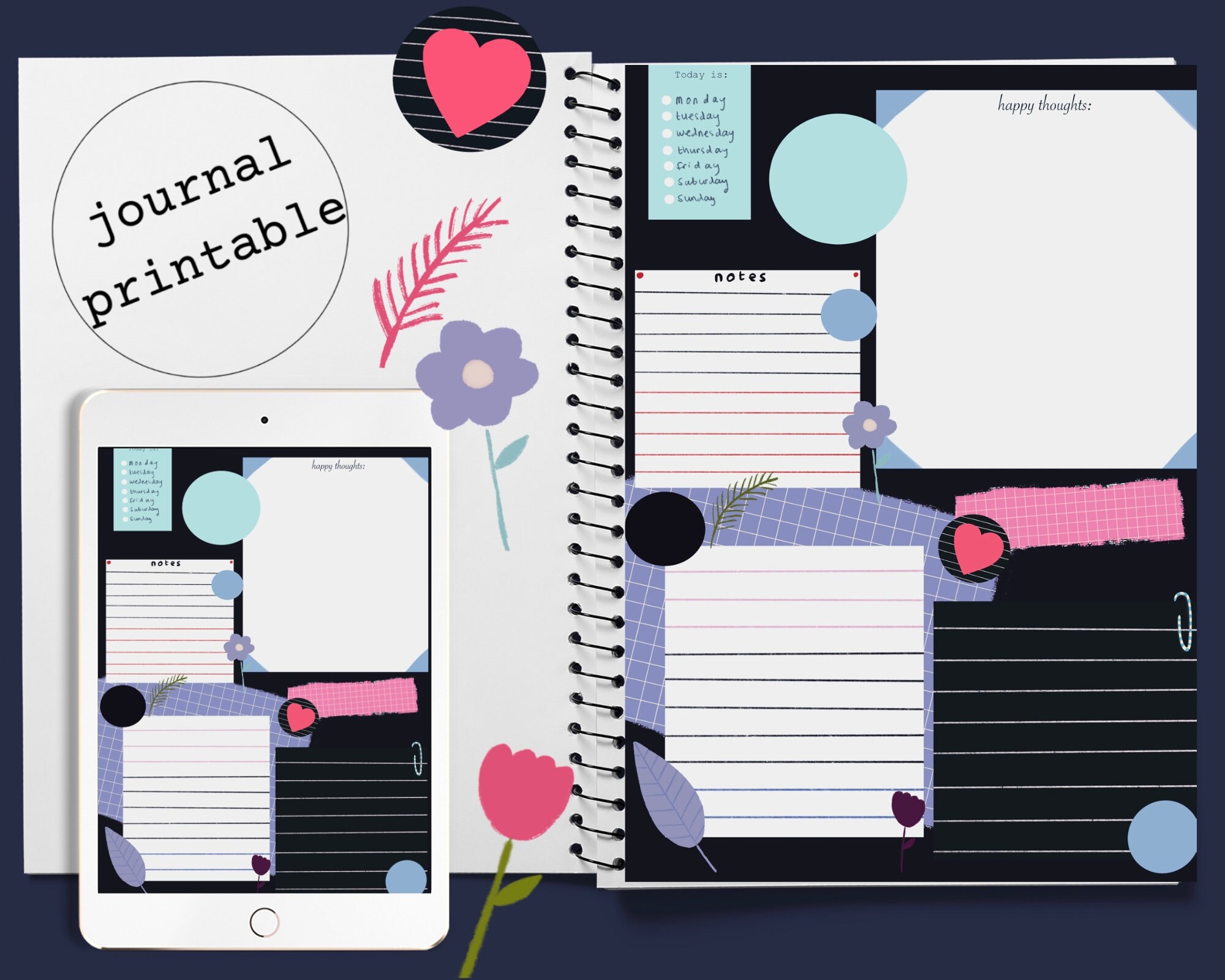 Printable Journal Page Scrapbook Style Downloadable Digital - Etsy