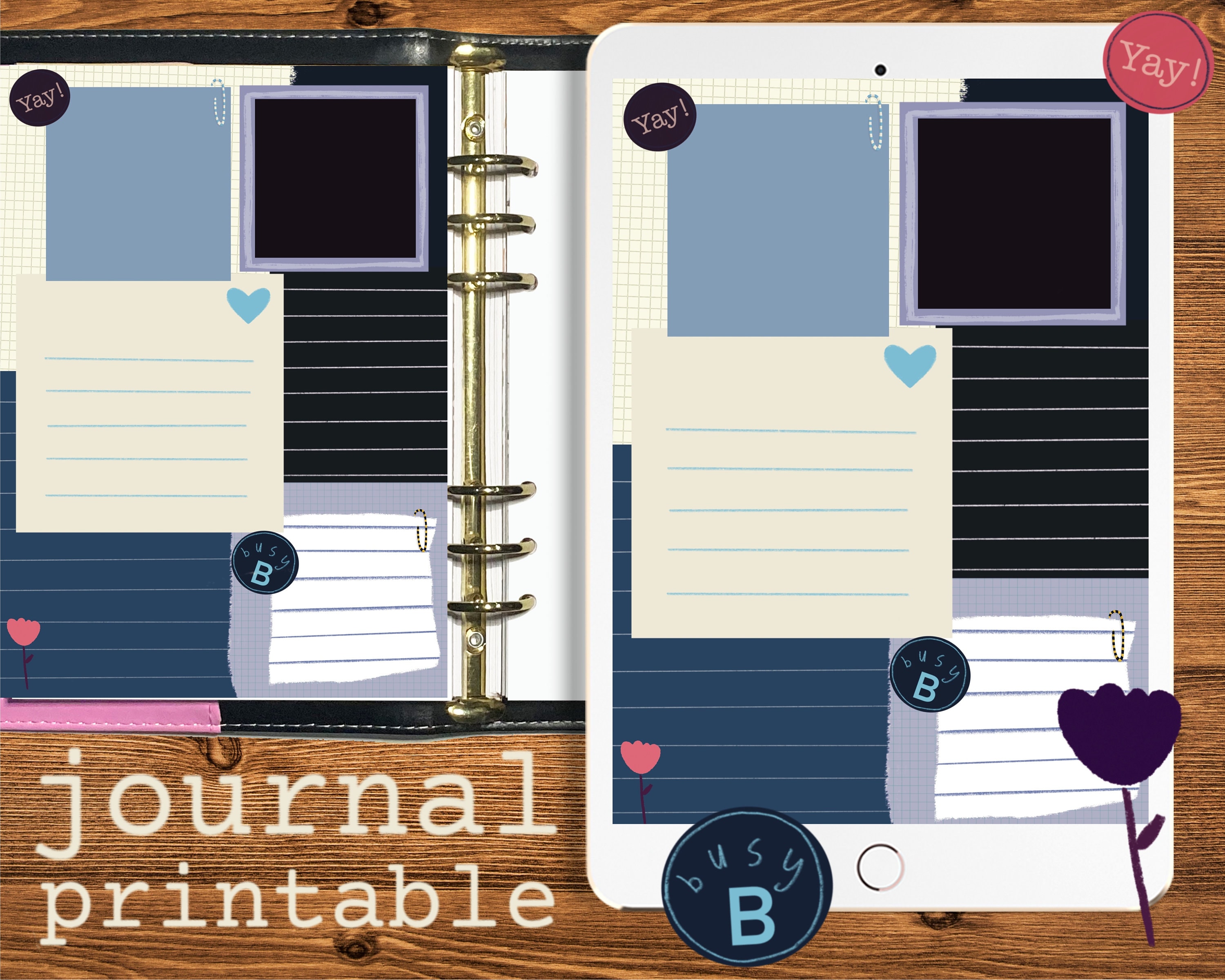 Printable Journal Page Scrapbook Style Downloadable Digital - Etsy