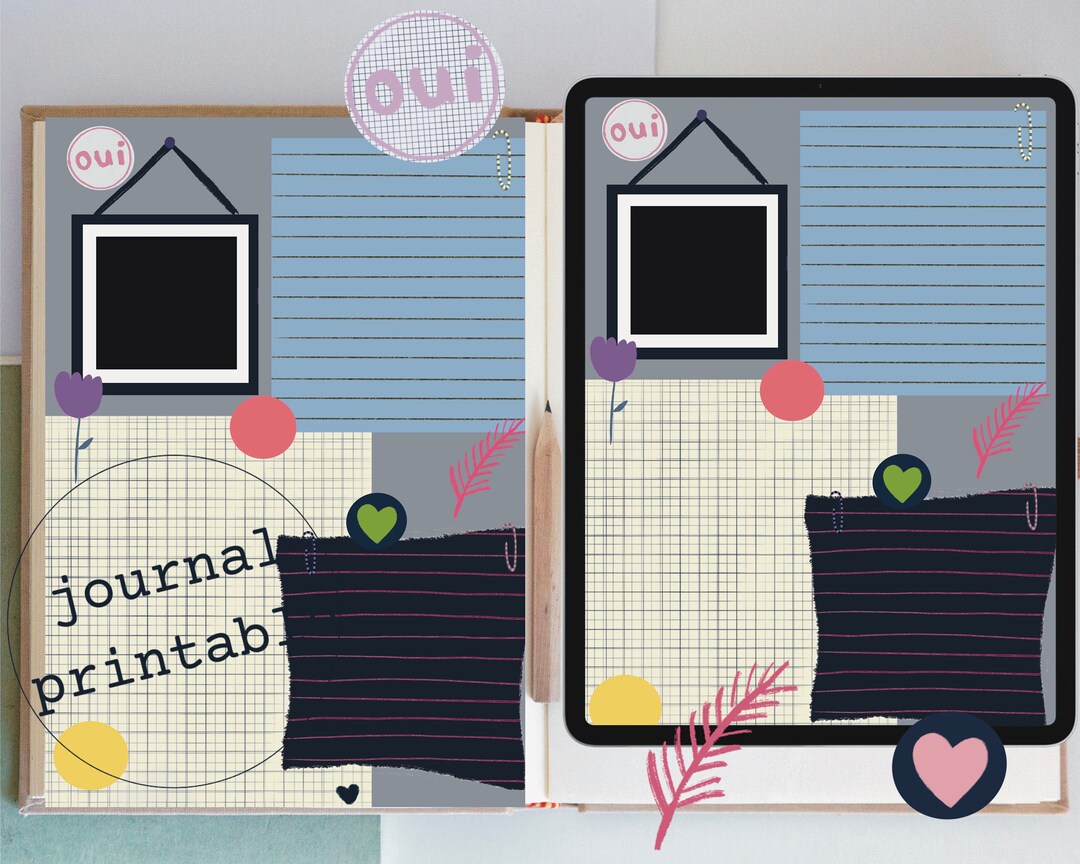 Printable Journal Page Scrapbook Style Downloadable Digital Planner ...