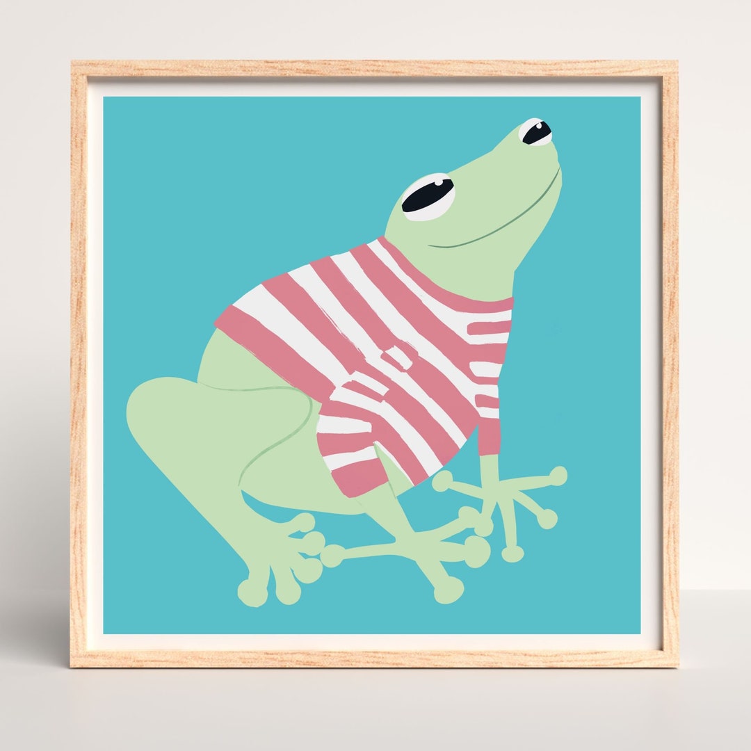 Cute Frog Wall Art Cute Childrens Wall Print Childrens Animal Wall Art ...