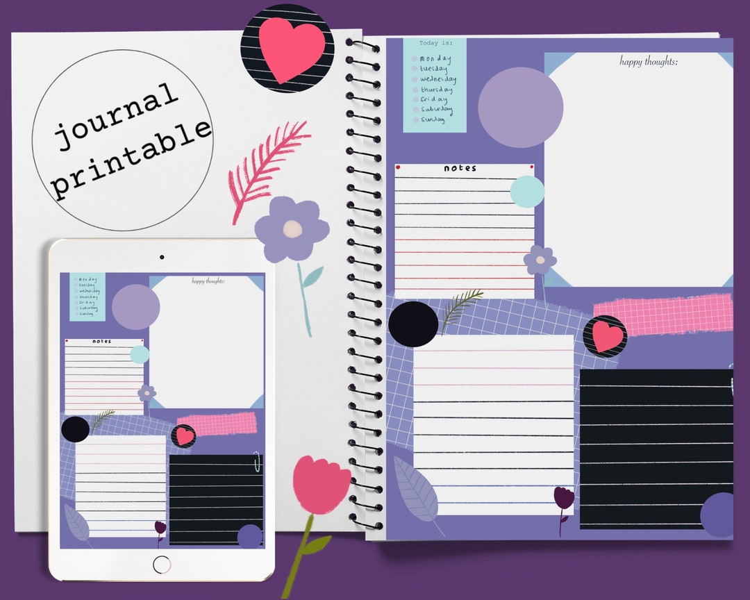 Printable Journal Page Scrapbook Style Downloadable Digital Planner ...