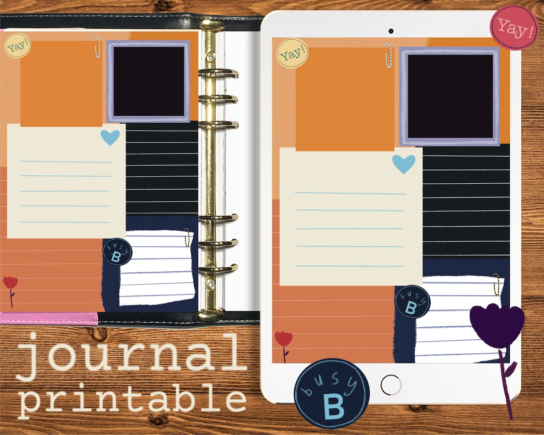 Printable Journal Page Scrapbook Style Downloadable Digital - Etsy