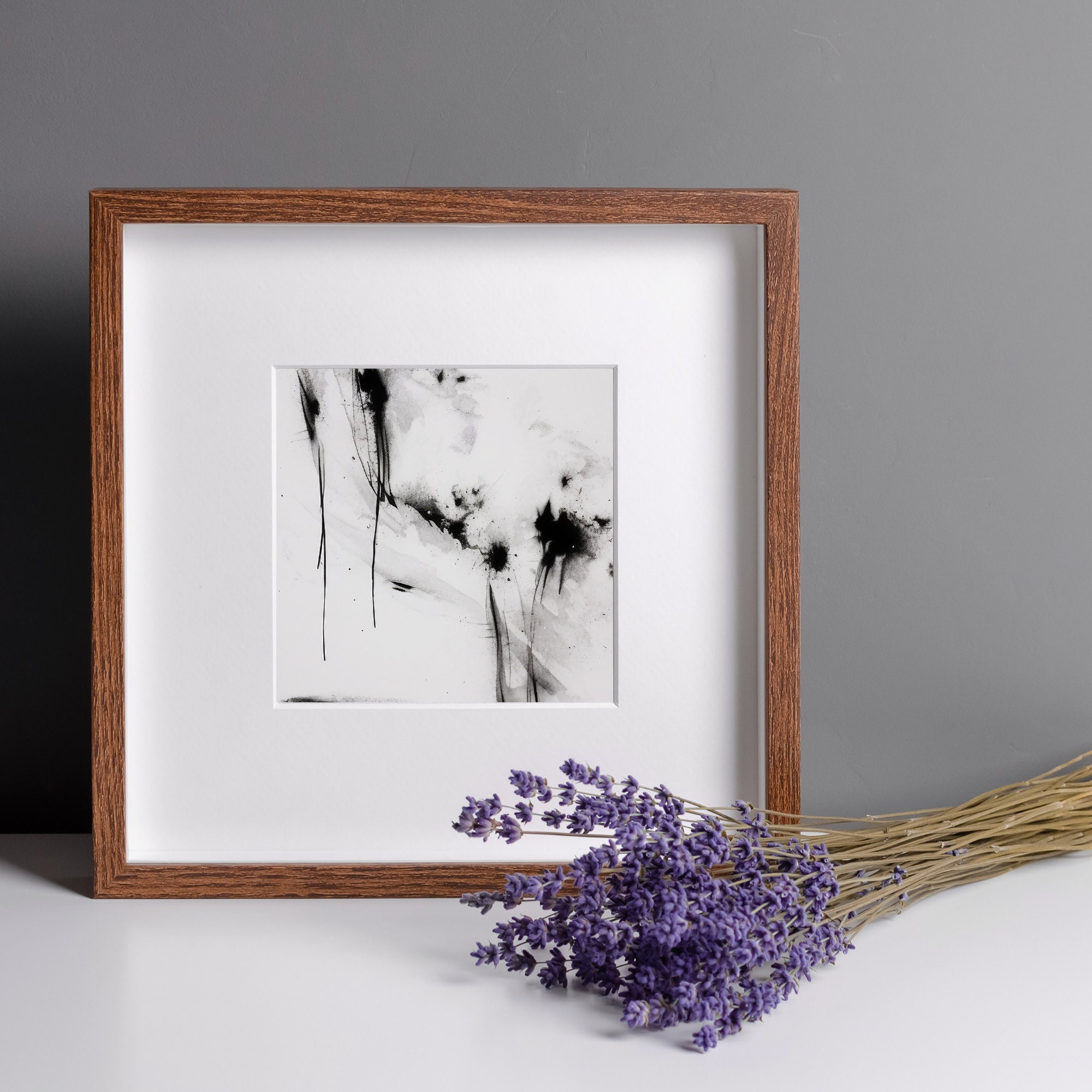 B&W Ink Abstract Art Print Printable Black and White Artwork - Etsy