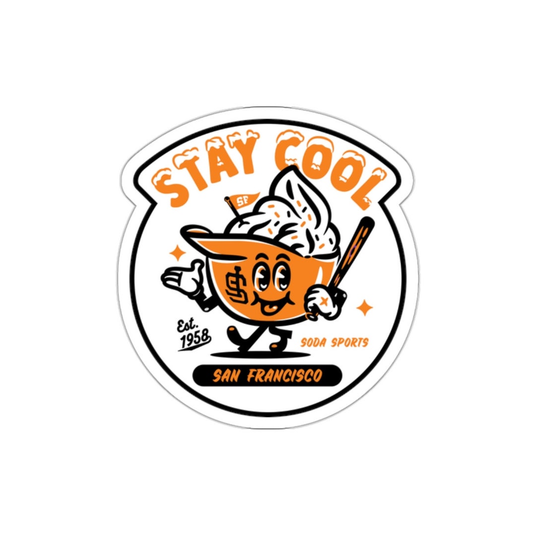 San Francisco Soft Serve Baseball Stay Cool Stickers - Etsy