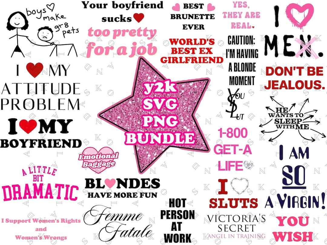 Y2K SVG Y2K PNG Bundle Trendy Svg Aesthetic Svg Baby Tee Svg - Etsy UK